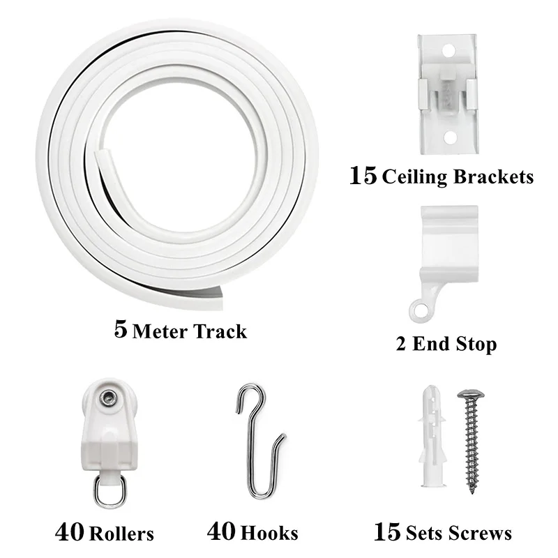 1-6M Flexible Bendable Curtain Track Bedrooms Balconies Bathrooms Room ...